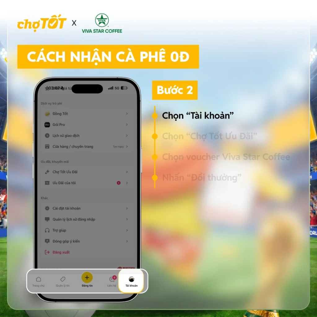 4.000 Voucher Cà Phê Viva Star 0Đ Cho World Cup 2026 Từ Chợ Tốt